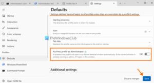 How to run a Profile as Administrator in Windows Terminal