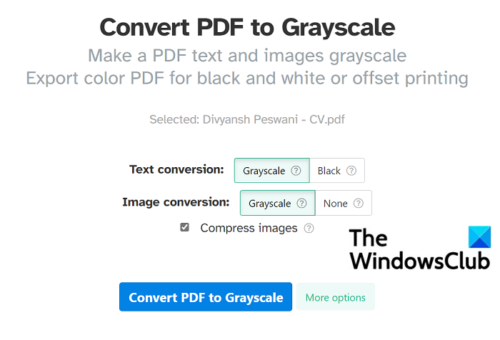 Convert colored PDFs to Black-and-White in Windows 11/10