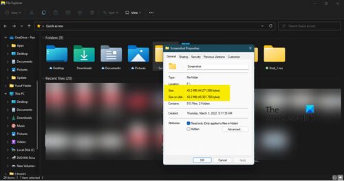 How to show Folder Size in Windows 11/10