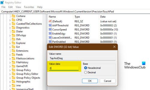 Turn On or Off Tap Twice and Drag to Multi-Select on Touchpad