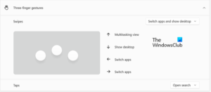 How to change Three-finger Swipe Gestures in Windows 11/10