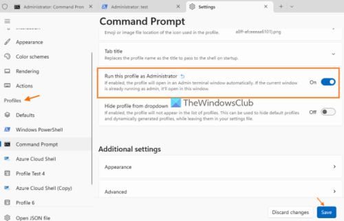 How to run a Profile as Administrator in Windows Terminal
