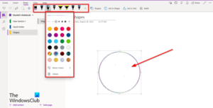 How to insert Shapes in OneNote
