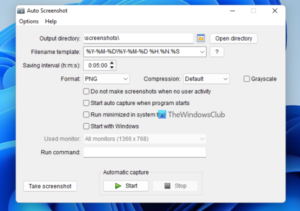 Auto take screenshots at regular intervals in Windows 11/10