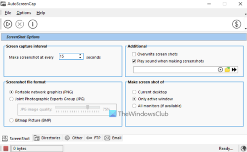 Auto take screenshots at regular intervals in Windows 11/10