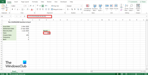 How to use COUPDAYBS, COUPDAYS, COUPDAYSNC in Excel