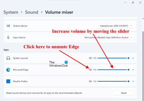 Fix No sound in Microsoft Edge