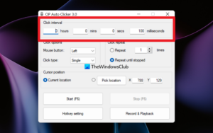 Automate Mouse Clicks using OP Auto Clicker for Windows 11/10