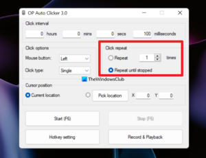 Automate Mouse Clicks using OP Auto Clicker for Windows 11/10