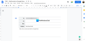 How to draft emails in Google Docs