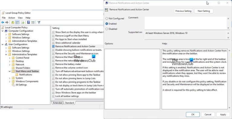 How to Enable or Disable Notification Center in Windows 11