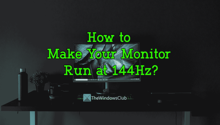 How to make your Monitor run at 144Hz?