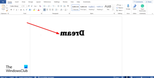 How to reverse or mirror text in Word