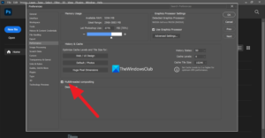 Adobe Photoshop Graphics Processor not detected