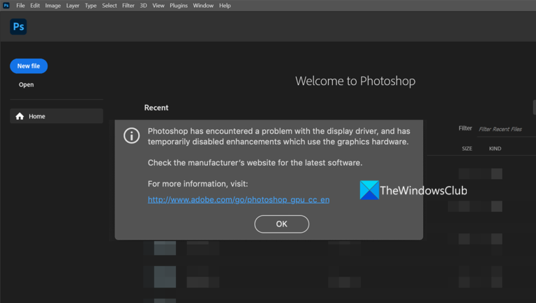 Photoshop could not complete your request because of program error