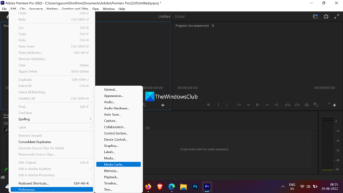How to clear Media Cache in Premiere Pro on Windows PC