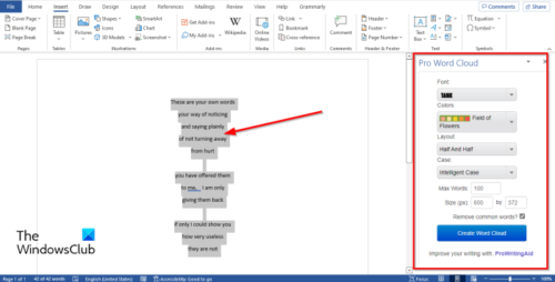 How to create a Word Cloud in Microsoft Word