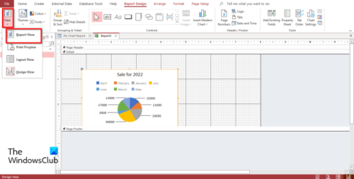 How to create a Pie Chart in Access