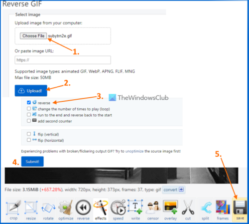 How to Reverse Animated GIF in Windows 11/10