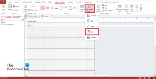 How to create a Pie Chart in Access