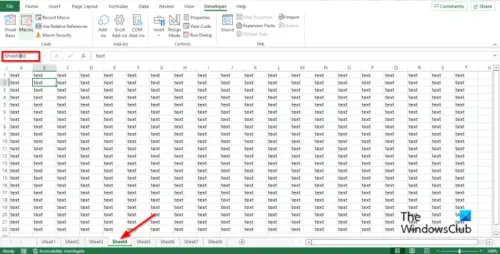 How to switch between Worksheets in Excel