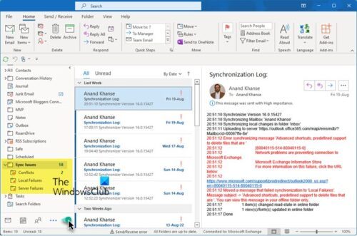 How to remove the Sync Issues folder in Outlook