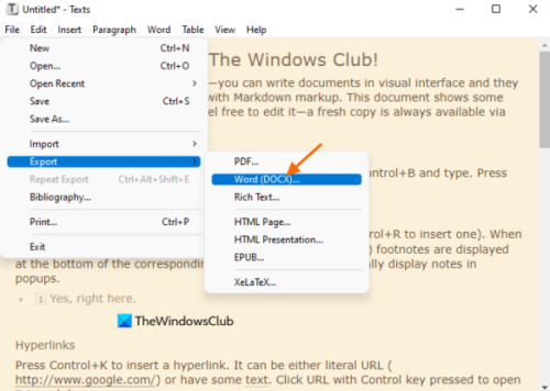 How to convert Markdown to Word document in Windows 11/10