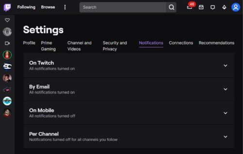 Twitch Notifications not working on Android, iPhone, or PC