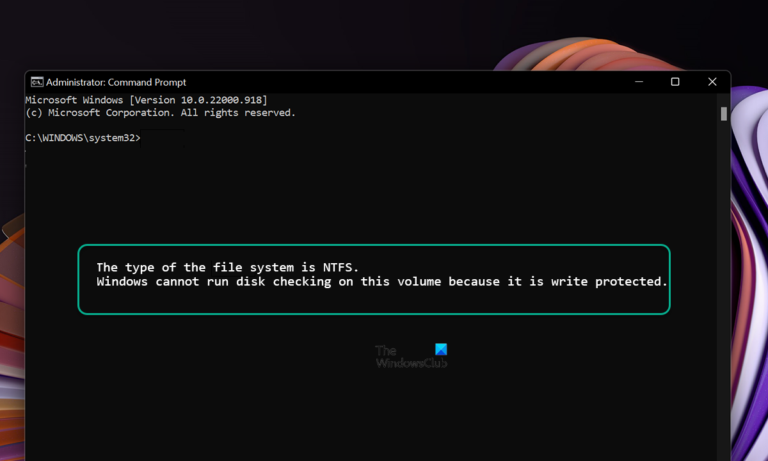 Windows Cannot Run Disk Checking On This Volume Because It Is Write Protected