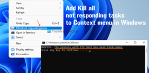 Add Kill All Not Responding Tasks to Context menu on Windows