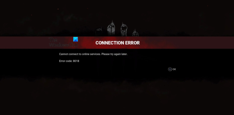 Dead by Daylight CONNECTION ERROR CODE 8018
