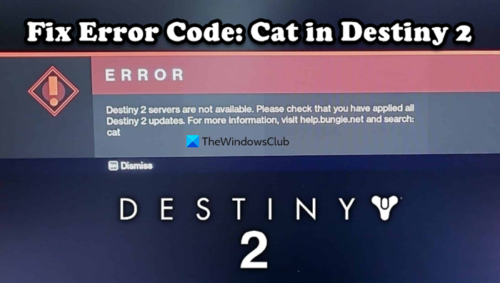 How to fix Destiny 2 Error Code Cat?