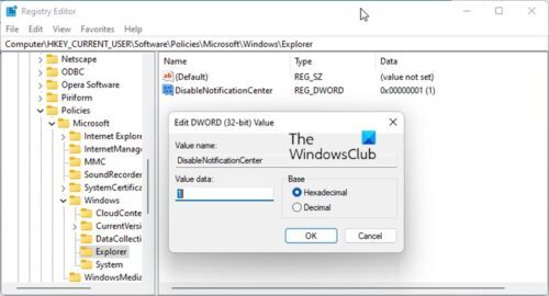 How to Enable or Disable Notification Center in Windows 11