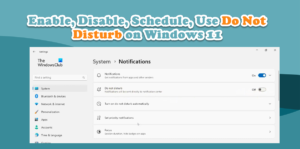 Enable, Disable, Schedule, Use Do Not Disturb on Windows 11