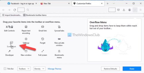 How to Enable or Disable Screenshots feature in Firefox