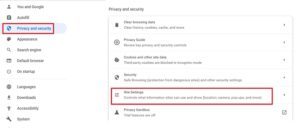 How to manage Website Permissions in Chrome