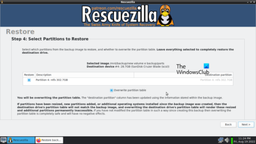 How to Backup and Restore your computer using RescueZilla