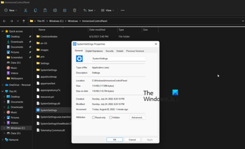 SystemSettings.exe System error in Windows 11/10