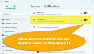 Enable, Disable, Schedule, Use Do Not Disturb on Windows 11