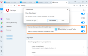Confirm before closing multiple tabs in Chrome, Edge, Firefox