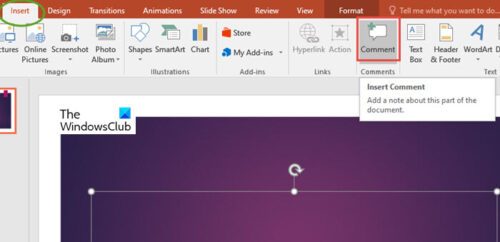 How to add comments in a PowerPoint from Web?