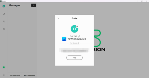 How to use Session Messenger app on Windows PC