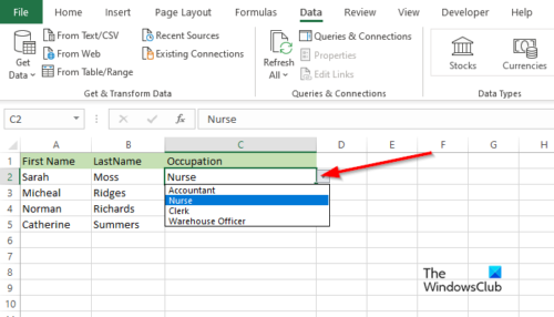 How to create a drop-down list in Excel using Data Validation