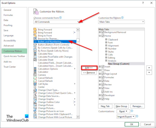 How to add Bullets to Text Box in Excel