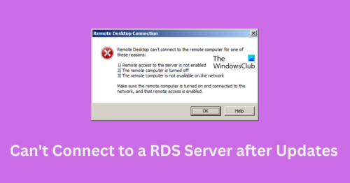 Cannot Connect to RDS Server after Server restart or Update