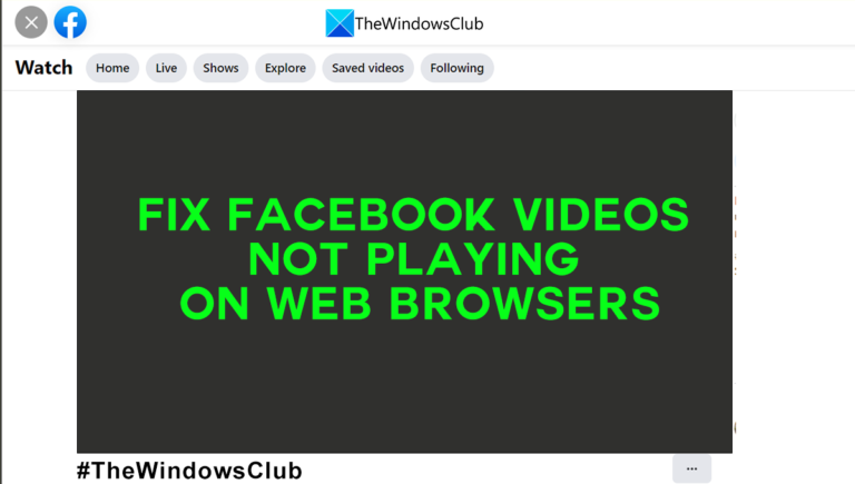 Facebook videos not playing in Browser [Fixed]