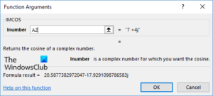 How to use the IMCOS function in Microsoft Excel