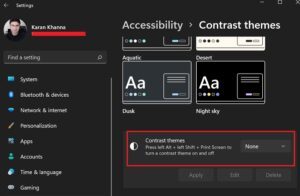 Change High Contrast Theme back to normal in Windows 11/10