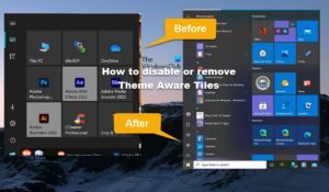 How to disable or remove Theme Aware Tiles in Windows 10
