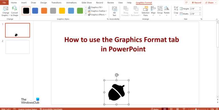 How to use the Graphics Format tab in PowerPoint